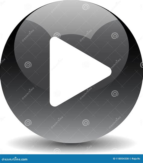 Play Button Web Audio Icon Black Stock Vector Illustration Of Arrow Circular 118054338