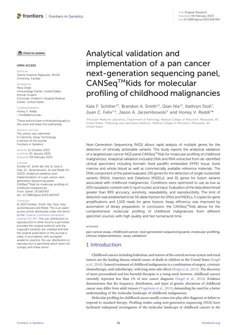 Pdf Analytical Validation And Implementation Of A Pan Cancer Next