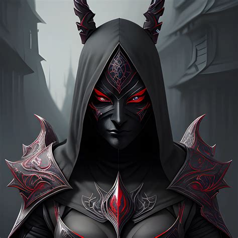 Shadow Assasin With Red Eyes In Mask Dagger In Hand 8k High