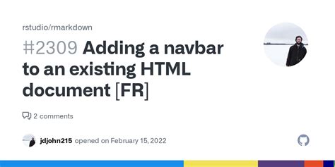 Adding A Navbar To An Existing Html Document Fr · Issue 2309