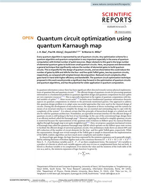 Pdf Quantum Circuit Optimization Using Quantum Karnaugh Map