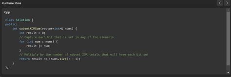 1863 Sum Of All Subset Xor Totals 解題紀錄 佛朗火箭製造基 Supersonico Dcard