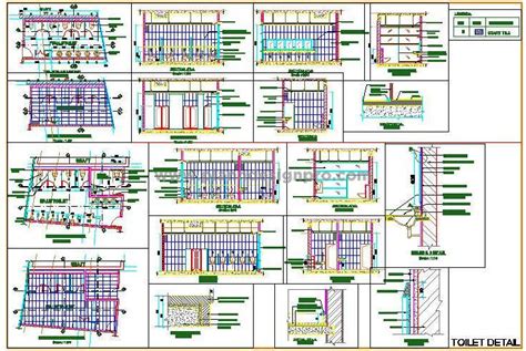 Wall Mounted WC Section Detail Free CAD Block