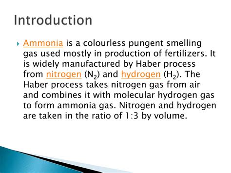 Manufacturing Of Ammonia Using Haber S Process PPTX Chemistry Science