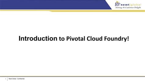 Pivotal Cloud Foundry And Its Usage In Ecosystem Pptx