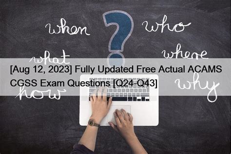 [aug 12 2023] Fully Updated Free Actual Acams Cgss Exam Questions [q24