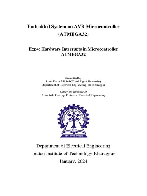 Exp4 Hardware Interrupts In Microcontroller Atmega32 Pdf