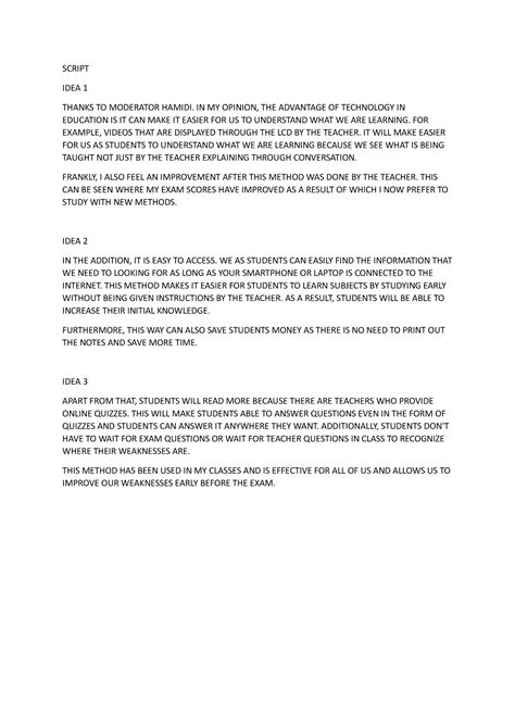 Script Nothing Script Idea 1 Thanks To Moderator Hamidi In My Opinion The Advantage Of