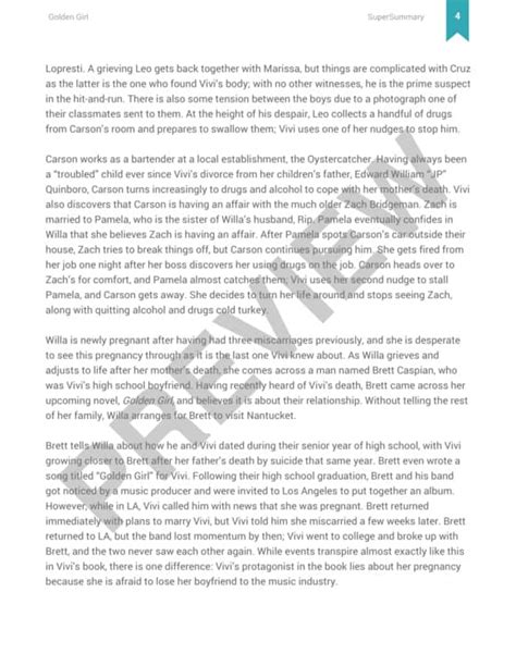 Golden Girl Literature Guide By Supersummary Tpt