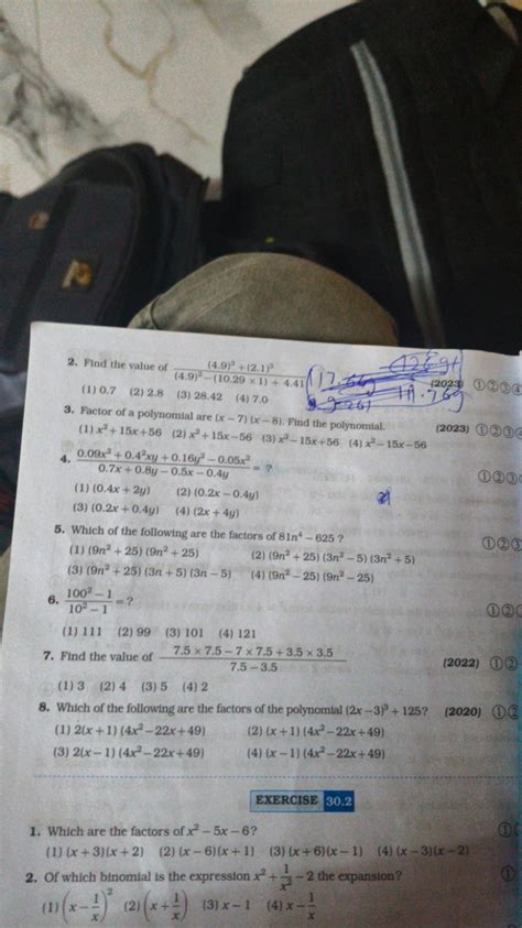 1 2 3 43 Factor Of A Polynomial Are X−7 1 X2 15x 56 2 X2