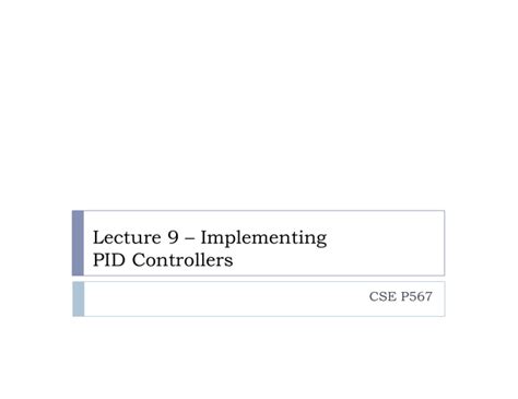 pid controller implementation lecture slides