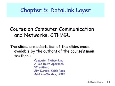 Ppt Chapter 5 Datalink Layer Powerpoint Presentation Free Download