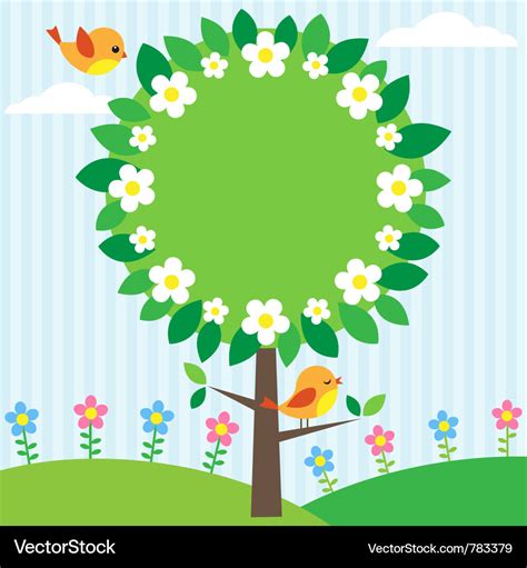 Tree Frame Royalty Free Vector Image Vectorstock