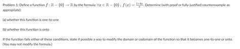 solved problem 1 define a function f r {0} → r by the