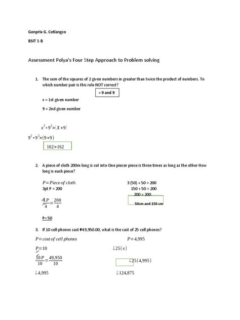 polya s four step approach to problem solving pdf
