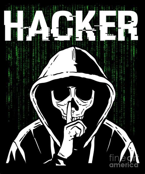 hacker skull hacking programming dark net digital art by alessandra