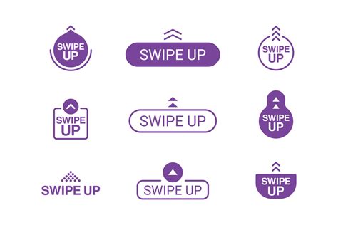 Set Of Swipe Up Arrow Icons Scroll Button Vector Art At Vecteezy