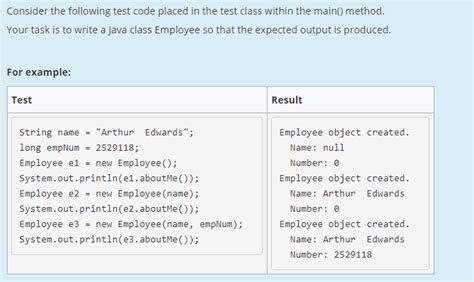 Solved Consider The Following Test Code Placed In The Test