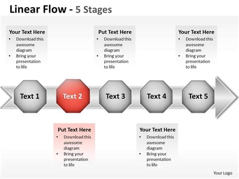 Linear Flow Stages PowerPoint Slides Diagrams Themes For PPT Presentations Graphic Ideas