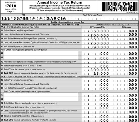 How To Fill Out Bir Form 1701a For Self Employed And Professionals