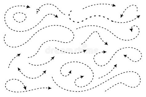 Abstract Dashed Arrows Direction Path Route Movement Guidance Design Elements Flowchart