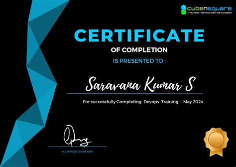 Saravana Kumars On Linkedin Successfully Completed A Comprehensive Devops Training Program That