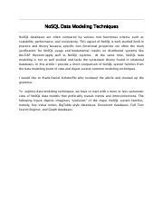 NoSQL Data Modeling Techniques Pdf NoSQL Data Modeling Techniques NoSQL Databases Are Often