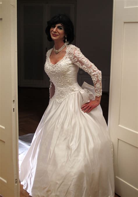 Stunning Crossdresser German Bride Celine In Dreamy Classical Satin