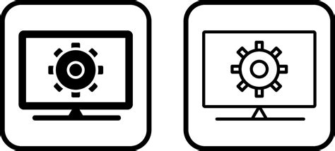 Computer Settings Vector Icon Vector Art At Vecteezy