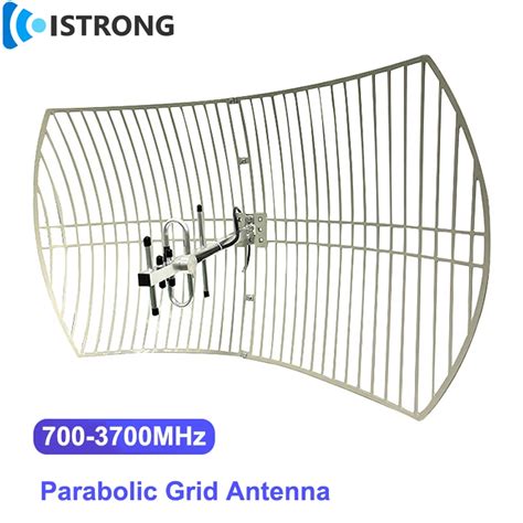 Outdoor Directional Grid Parabolic Antenna 700 3700mhz Long Range Bipolarized Amplifier 18dbi