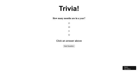 Trivia Project Using Props Codesandbox