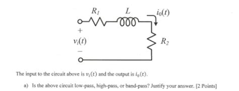 Solved The Input To The Circuit Above Is Vi T And The Chegg Com