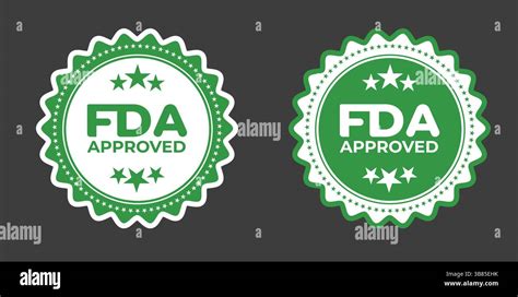 Fda Approved Badge Icon Green Seal Of Approval Label For Medical