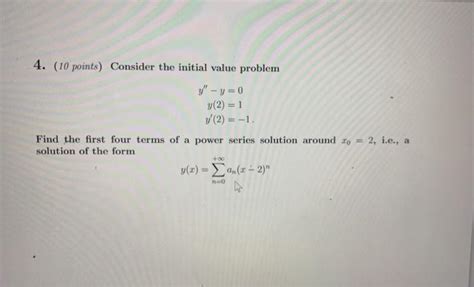 solved 4 10 points consider the initial value problem y