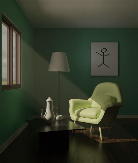 A Room Scene With Volumetric Lighting Cycles Rblender