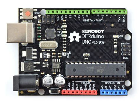 Dfrobot Dfrduino Uno V3 Suderinamas Su Arduino Modelis An 02683