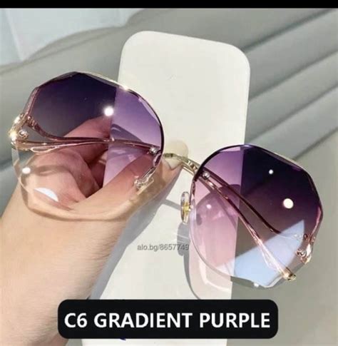 Модни слънчеви очила Аксесоари Перник Дамски полигонални слънчеви очила без рамки с из