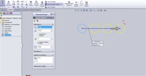 How To Use Solidworks Linear Sketch Pattern Tool Tutorial