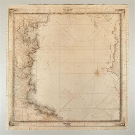 A Marine Navigation Chart Displaying Coastlines Shipping Lanes And Navigational Aids Premium