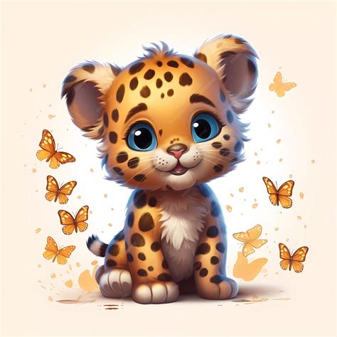 Premium Ai Image Cute Leopard Clipart Artwork Illustration