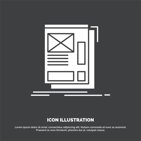 wire framing web layout development icon glyph vector symbol for