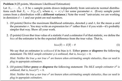 solved problem 3 25 points maximum likelihood estimation