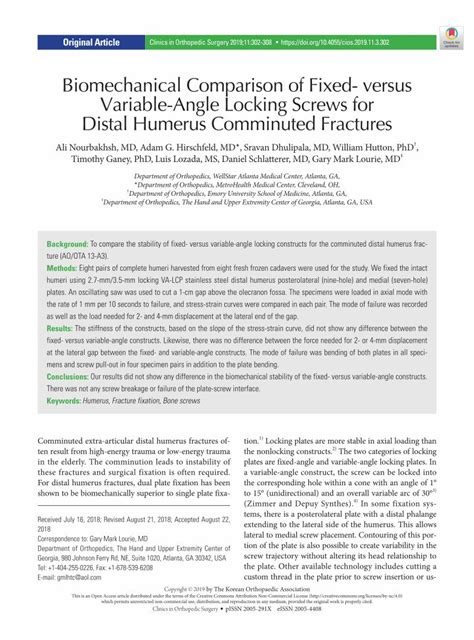 PDF Biomechanical Comparison Of Fixed Versus Variable Angle DOKUMEN TIPS