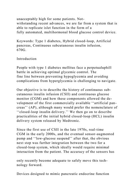 Original Articlethe Hybrid Closed Loop Systemevolution Docx Endocrine And Metabolic Diseases