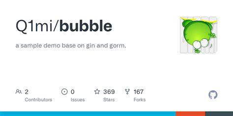 github q1mi bubble a sample demo base on gin and gorm