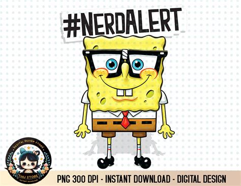 Spongebob Squarepants Nerd Alert Humorous Png Inspire Uplift