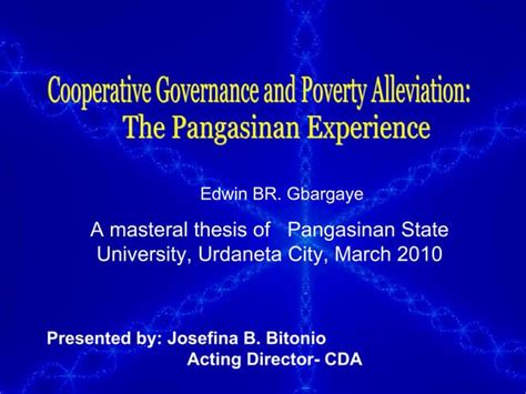 Masteral Thesis On Cooperative Governance Ppt