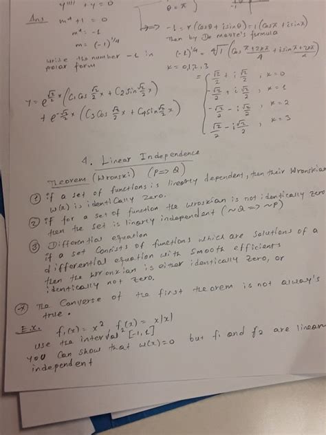 Solved Linear Independence Differential Equation Chegg