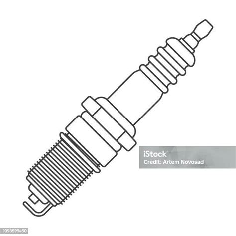 아이콘 자동차 점화 플러그입니다 윤곽을 그리기 흰색 바탕에 벡터입니다 점화 플러그에 대한 스톡 벡터 아트 및 기타 이미지 점화 플러그 드로잉 검은색 Istock
