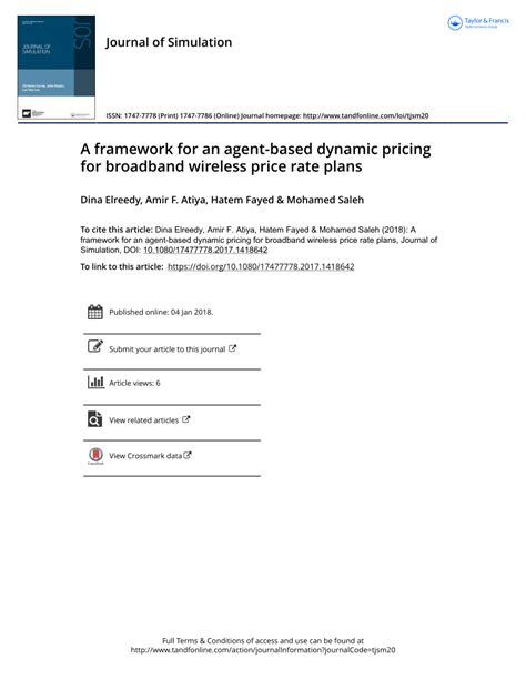 Pdf Journal Of Simulation A Framework For An Agent Based Dynamic